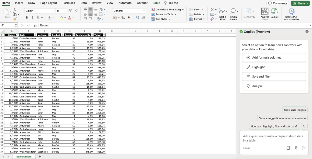 Aan de slag met Microsoft Copilot in Excel - Alistar