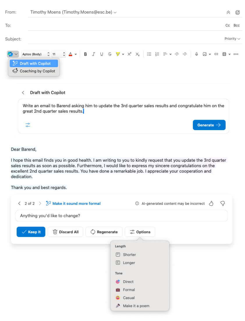 Aan de slag met Microsoft Copilot in Outlook - Alistar